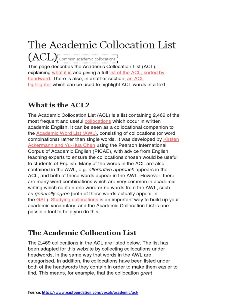 The Academic Collocation List | PDF | Economies | Analysis