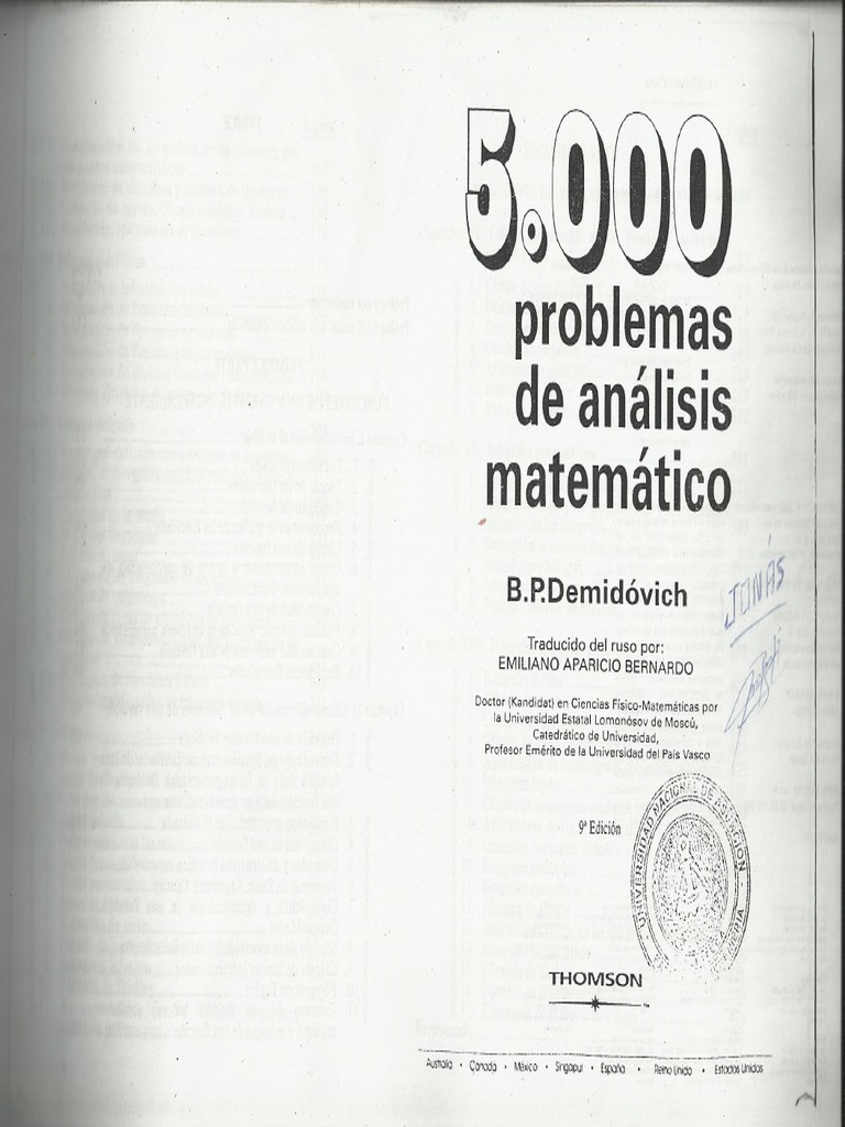 Problemas de Analisis Matematico Demidovich PDF | PDF