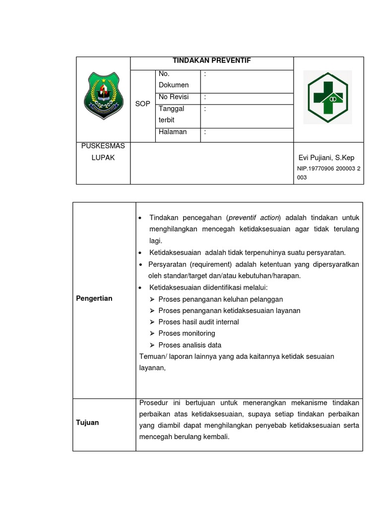 Tindakan Preventif | PDF