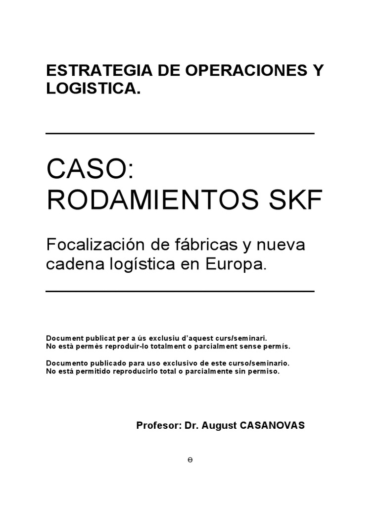 Caso SKF - Copiar | PDF | Logística | Business