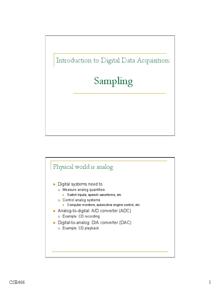 Sampling: Introduction To Digital Data Acquisition | PDF | Analog To ...