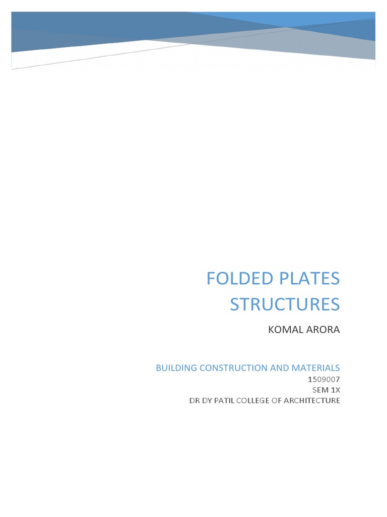 Folded Plate Structure | PDF | Economic Sectors | Building Engineering