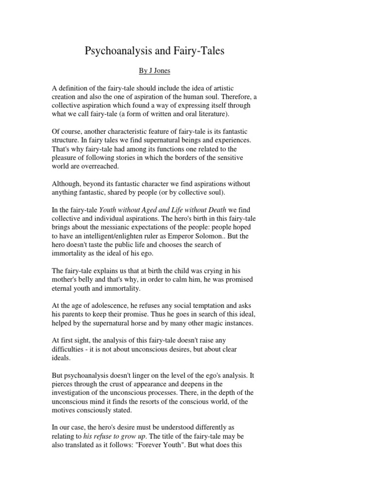 Psychoanalysis and Fairy | PDF | Carl Jung | Fairy Tales