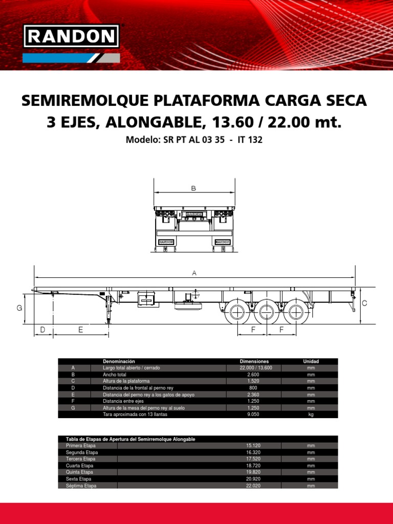 Ficha Tecnica Rampla Extensible | PDF | Eje | Suspensión (Vehículo)