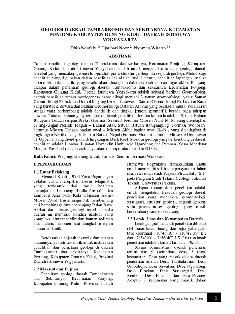 Geologi Tambakromo: Homoklin dan Karst | PDF | Sains & Matematika