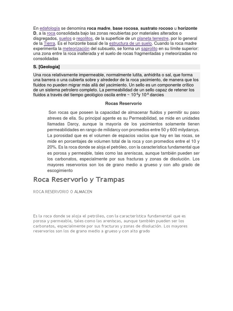 [Geología petrolera] Roca reservorio y trampas petroleras | PDF ...