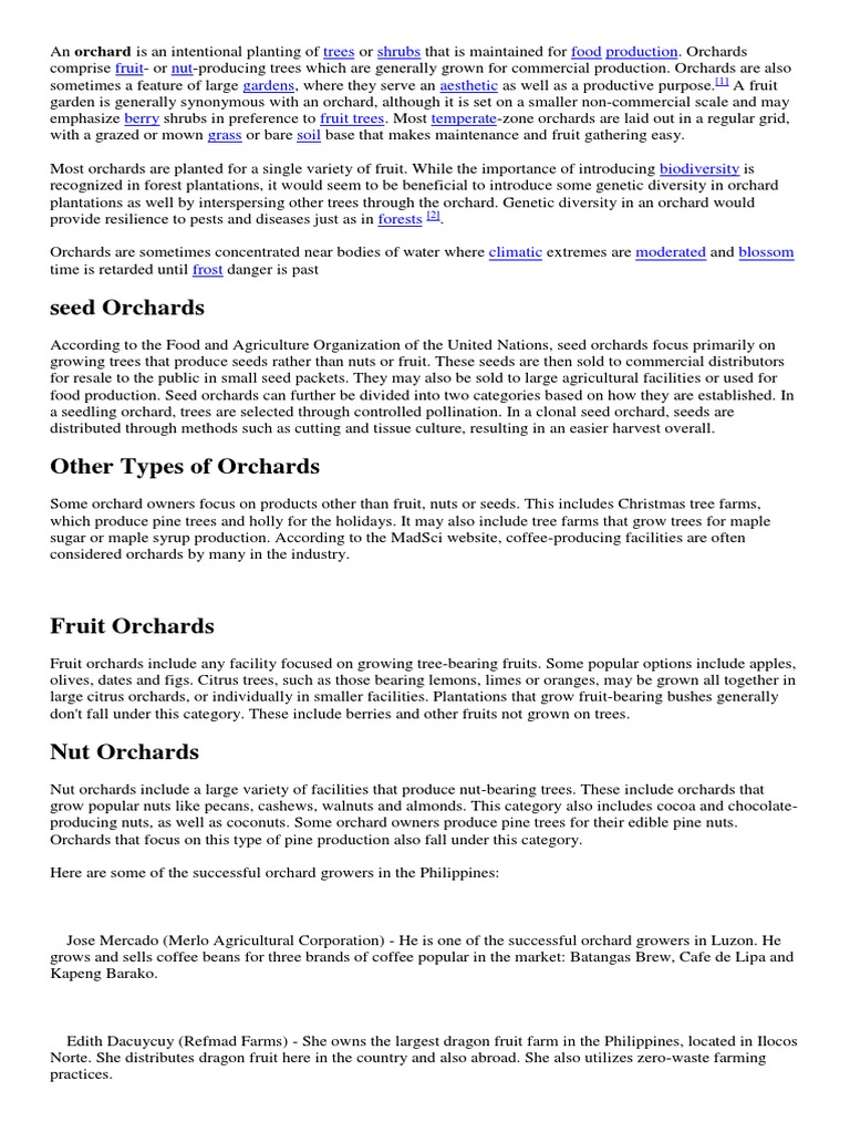 An Orchard Is An Intentional Planting of Trees or Shrubs That Is ...