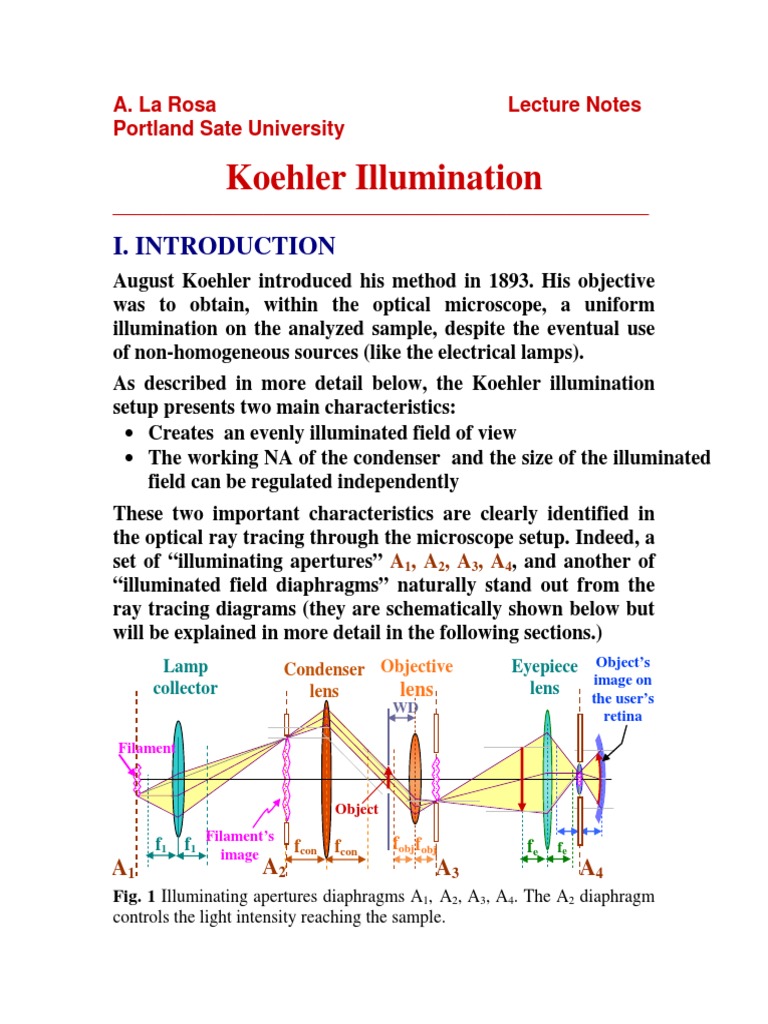 Kohler-Illumination PART-I Finite-Corrected Objective Lens | PDF | Aperture | Optics