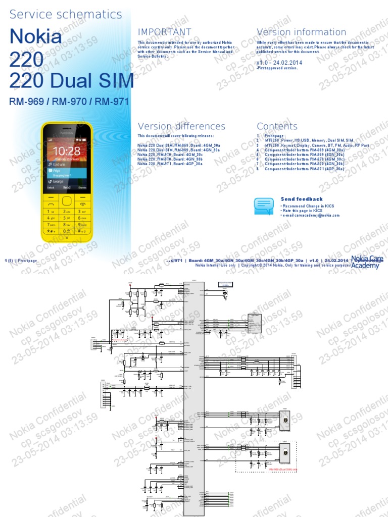 Nokia 220 Schematics v1.0 | PDF