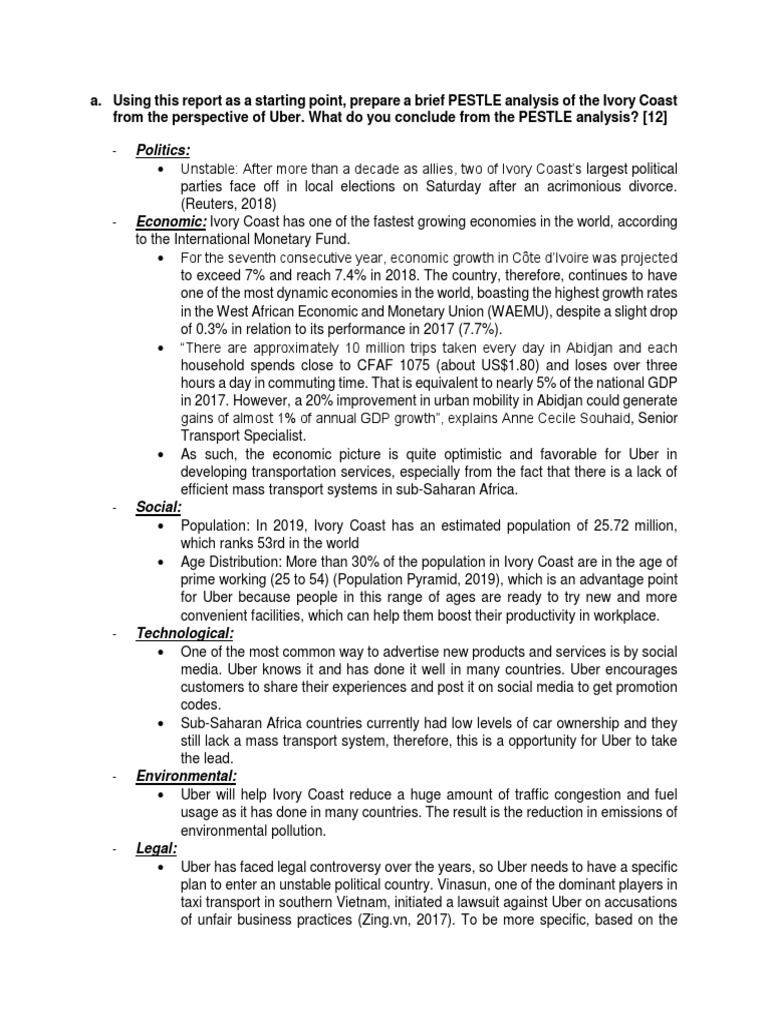 Pestel Analysis For Uber | PDF | Ivory Coast | Economic Growth