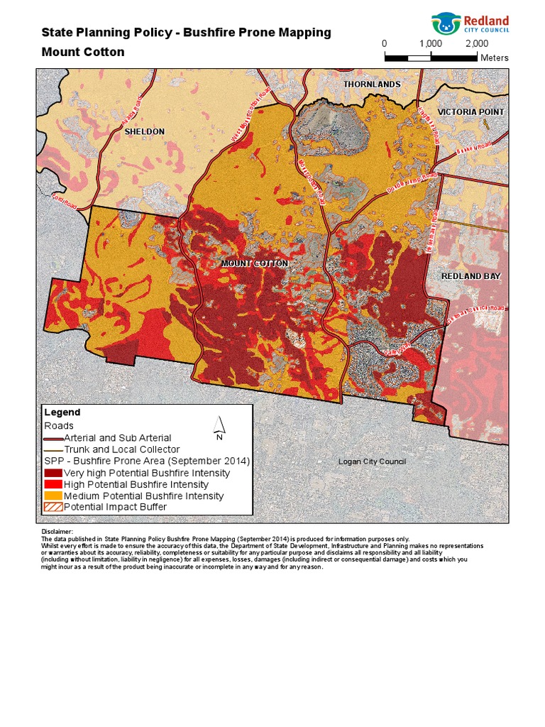 State Planning Bushfire Prone Areas Mount Cotton Map | PDF | Civil Law ...