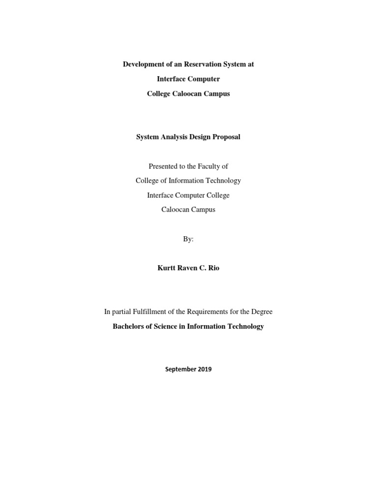 Development of An Reservation System at Interface Computer College ...