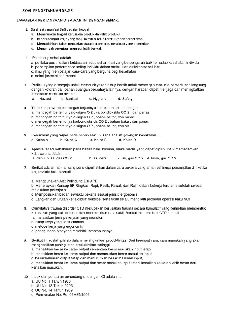 Soal PG 5r-5s. | PDF