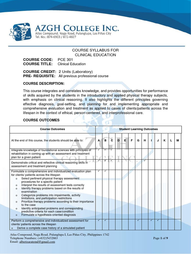 Course Code: Course Title COURSE CREDIT: 2 Units (Laboratory) Pre ...