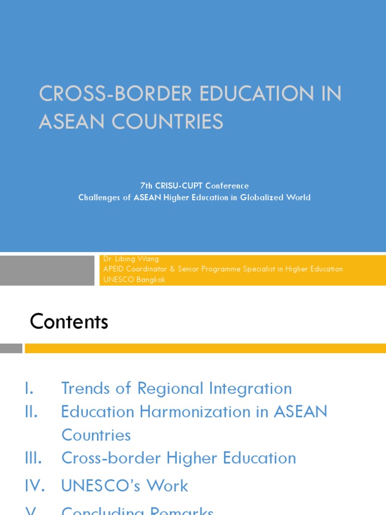 Cross-Border Education in Asean Countries | PDF | Association Of ...