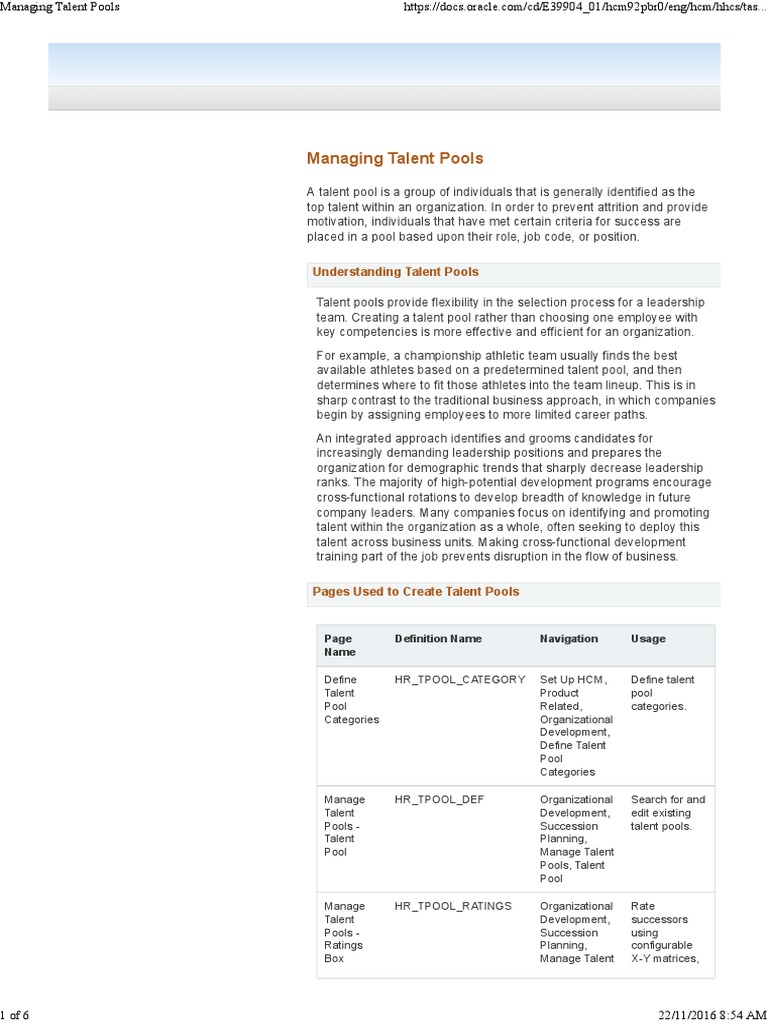 Effective Talent Pool Management Guide | PDF | Leadership | Computing