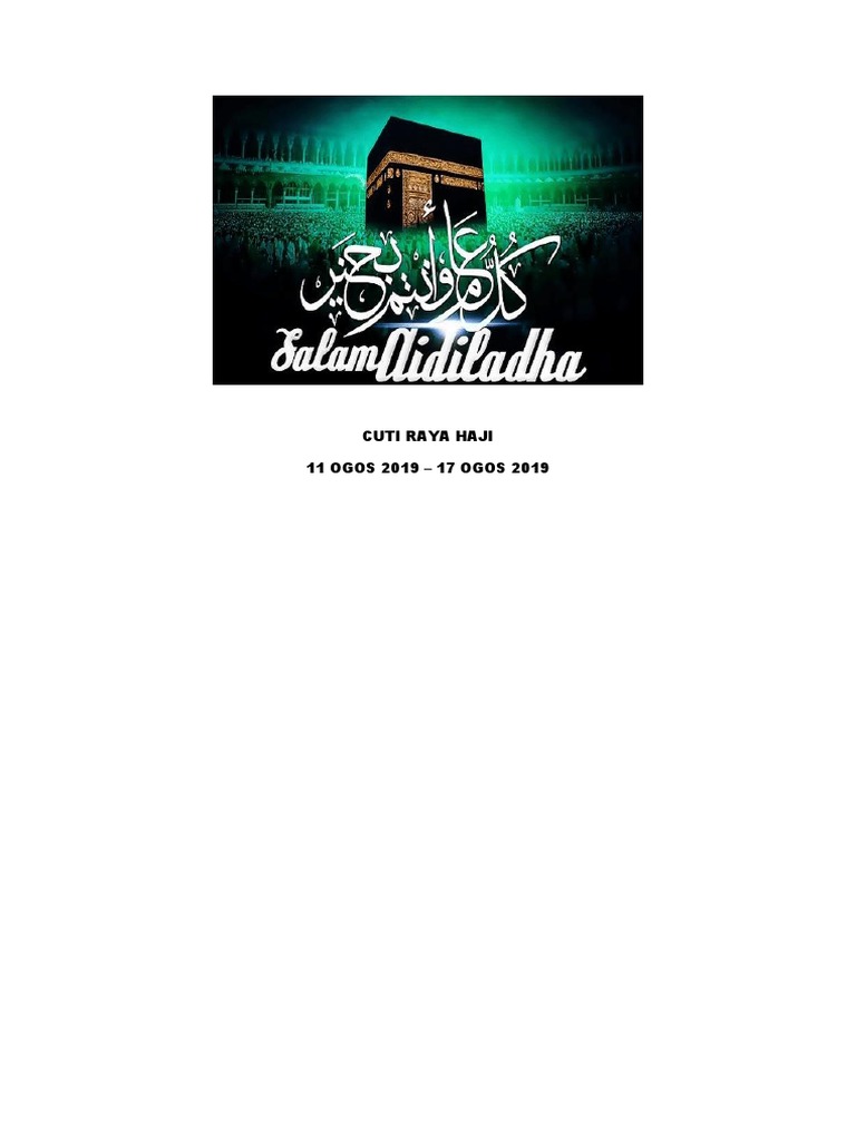 Cuti Raya Haji | PDF