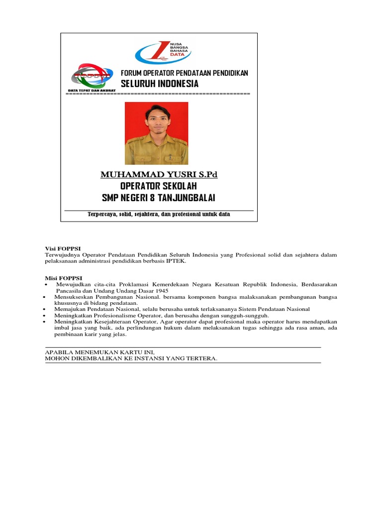 Contoh Id Card | PDF | Bisnis | Pengelolaan Keuangan & Uang