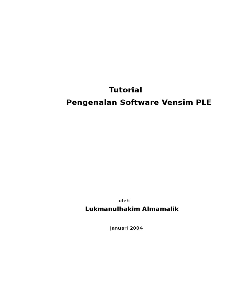 Tutorial Pengenalan Software Vensim Ple 1 | PDF