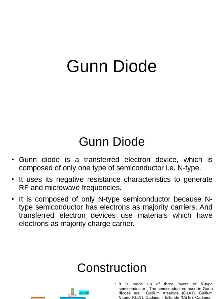 Gunn Diode | PDF | Diode | Electric Current