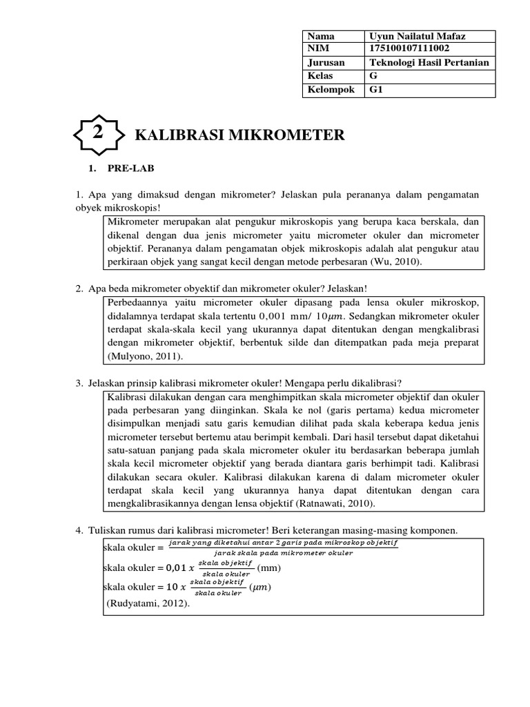 Laporan Kalibrasi Mikrometer | PDF