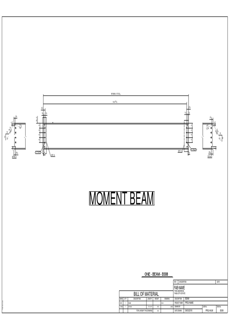Moment Beam: Bill of Material | PDF