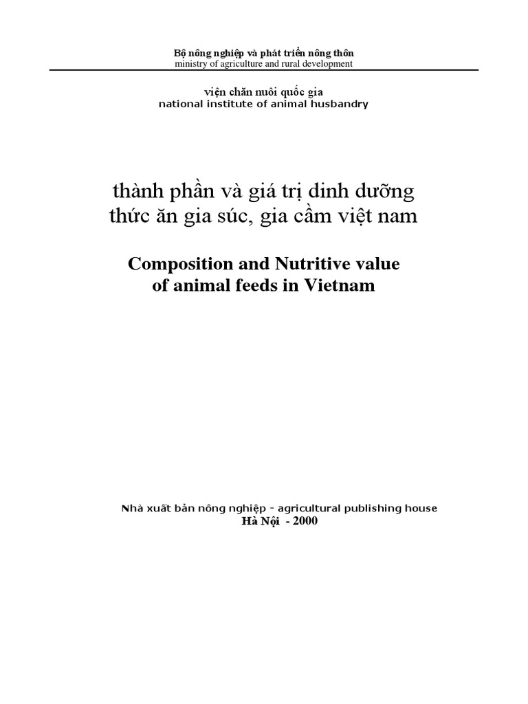 Thanh Phan Gia Tri Dinh Duong Thuc An Gia Suc Gia Cam PDF | PDF