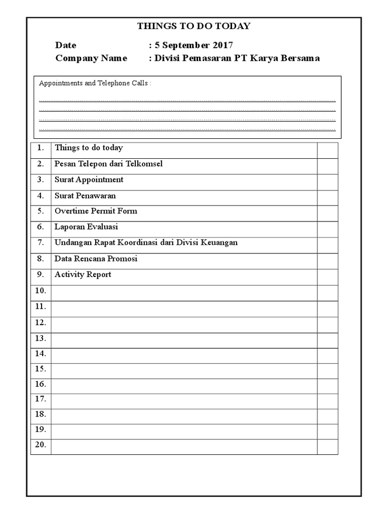 5 Sept Things To Do Today | PDF