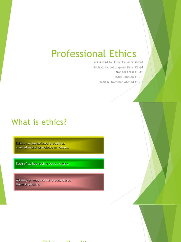 Professional Ethics | PDF | Professional Ethics | Profession