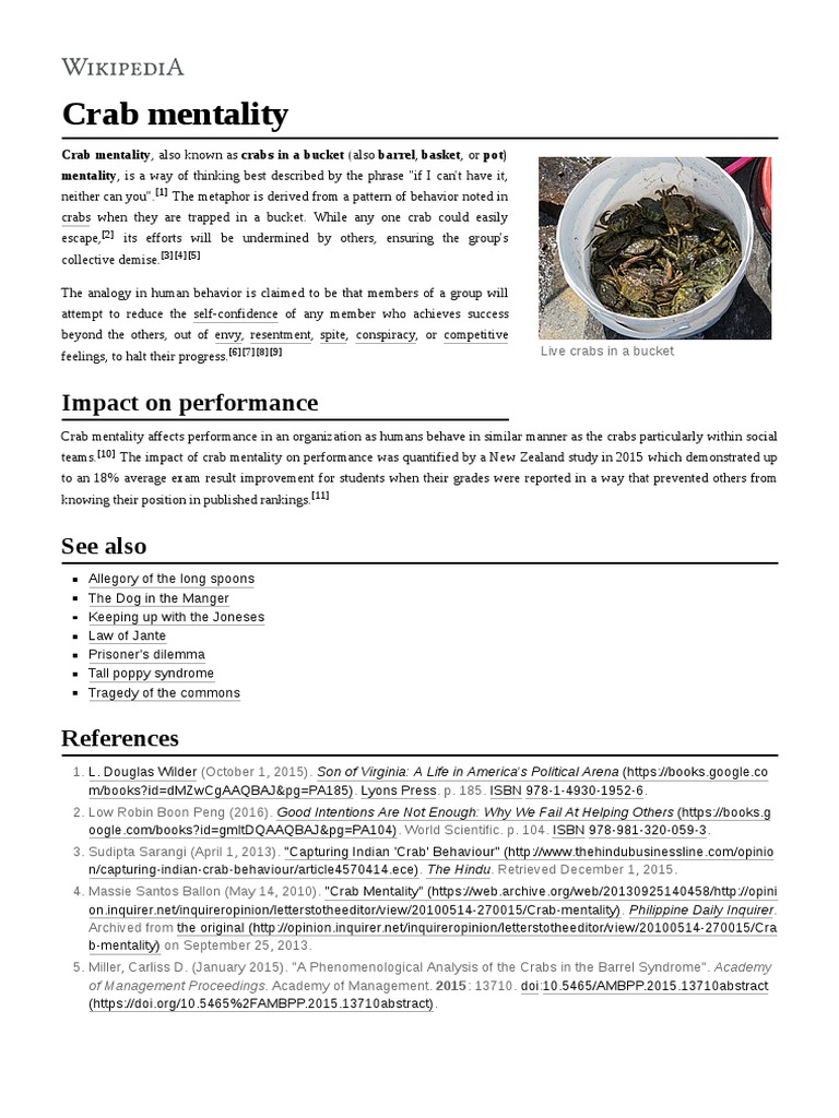 Crab Mentality | PDF