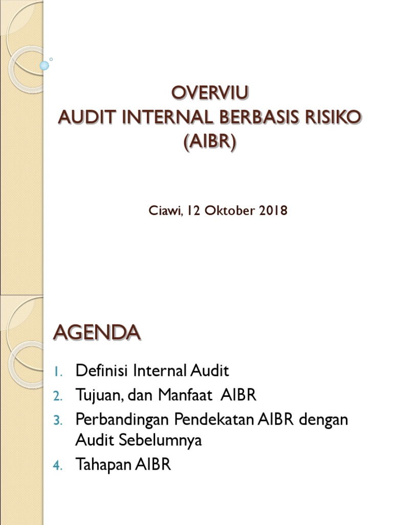 Audit Internal Berbasis Risiko (AIBR) | PDF