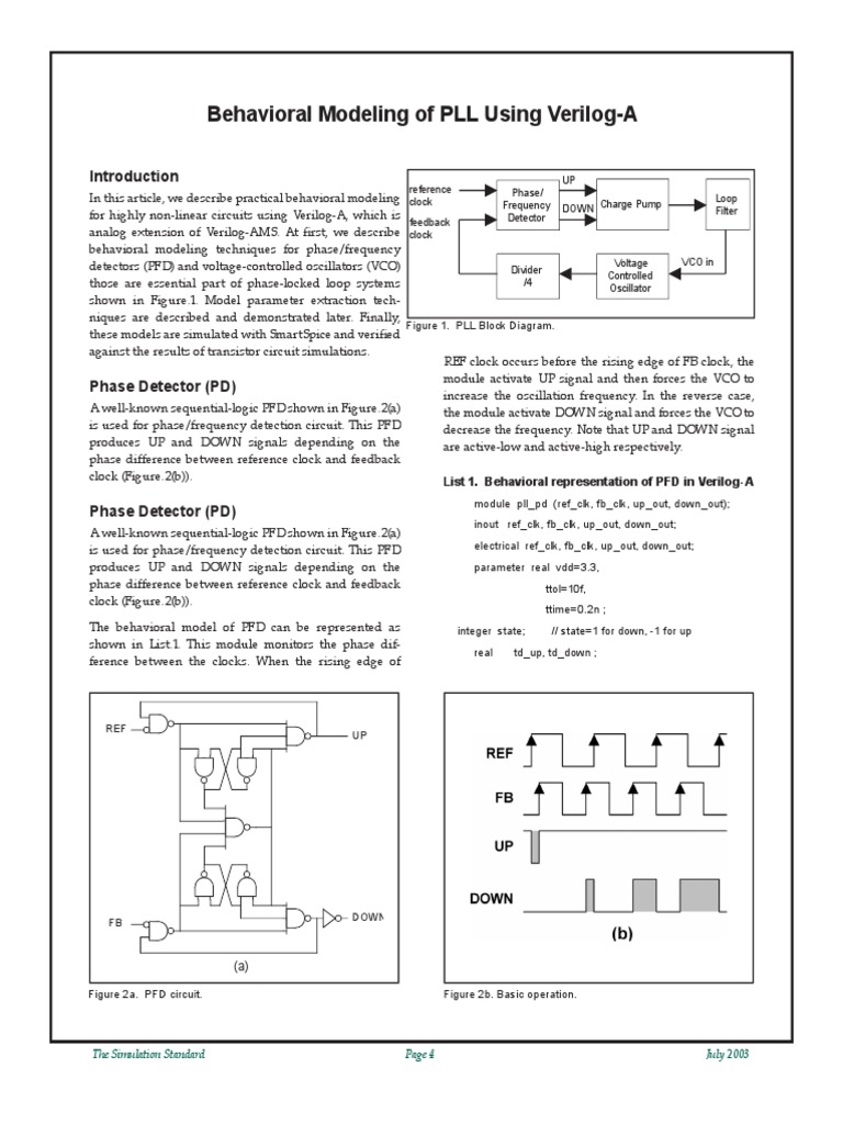 Modeling PLL Components Using Verilog-A | PDF | Detector (Radio ...