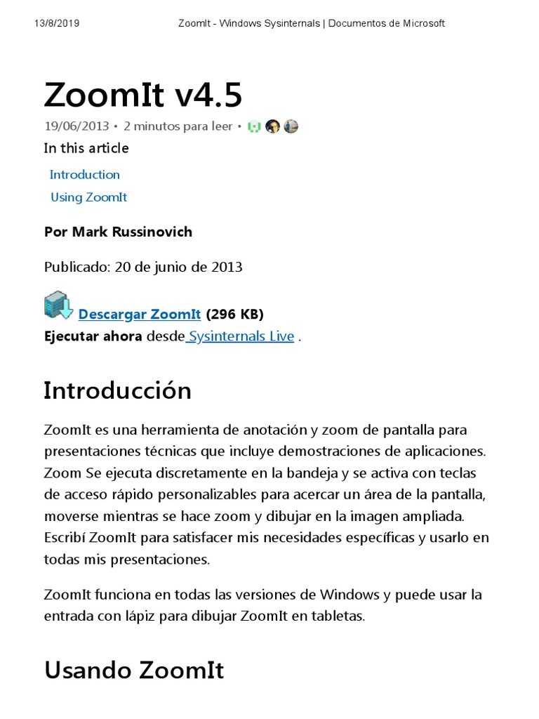 Instrucciones Zoomlt | PDF | Ventana (informática) | Microsoft