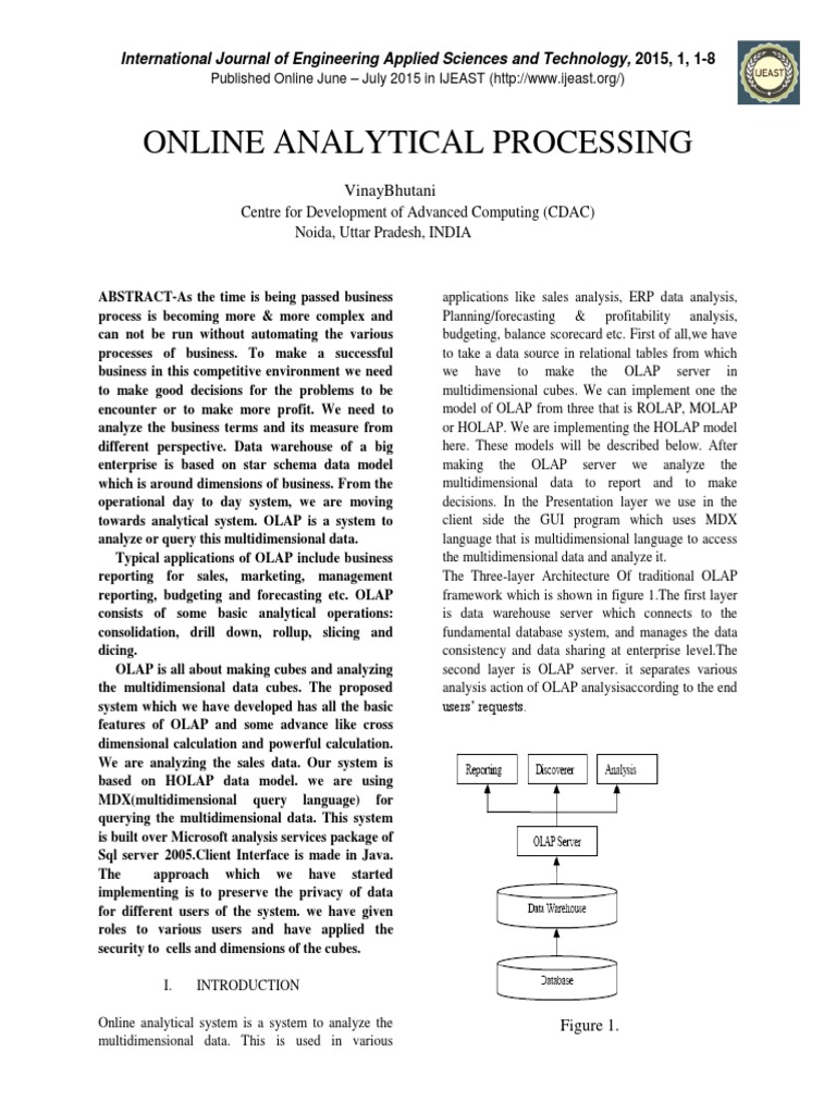 Online Analytical Processing: Vinaybhutani | PDF | Application Software ...