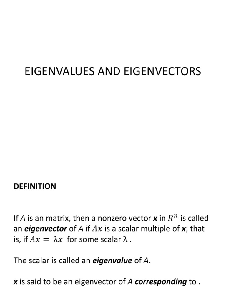 Eigenvalues And Eigenvectors Pdf Eigenvalues And Eigenvectors Operator Theory