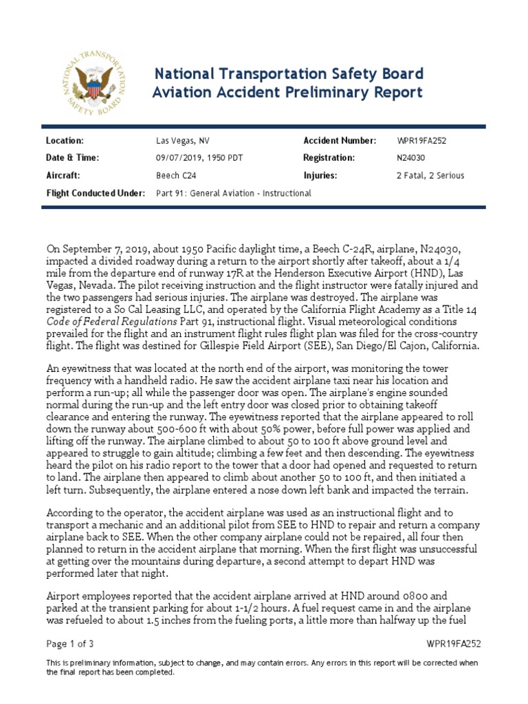 NTSB | PDF | Aviation Accidents And Incidents | Instrument Flight Rules