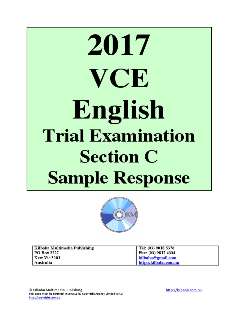 VCE English: Trial Examination Section C Sample Response | PDF ...