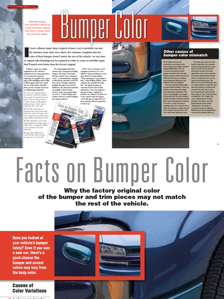 Bumper Color: Facts On Bum Per Color | PDF | Paint | Materials