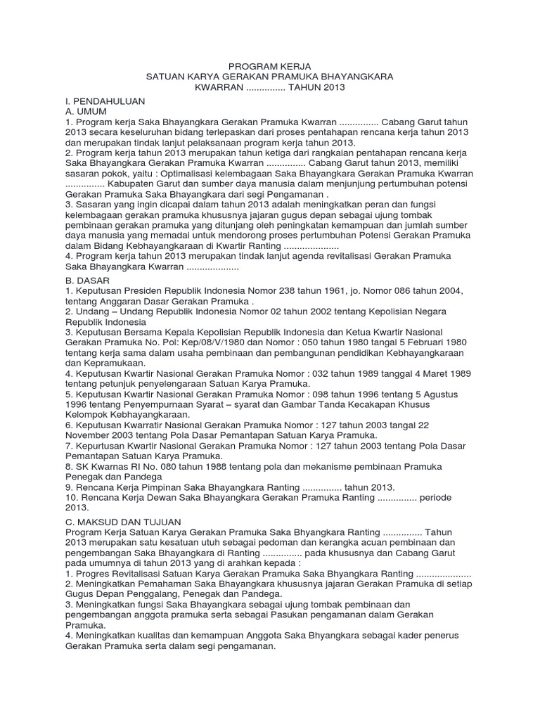 Program Kerja Saka Bhayangkara | PDF