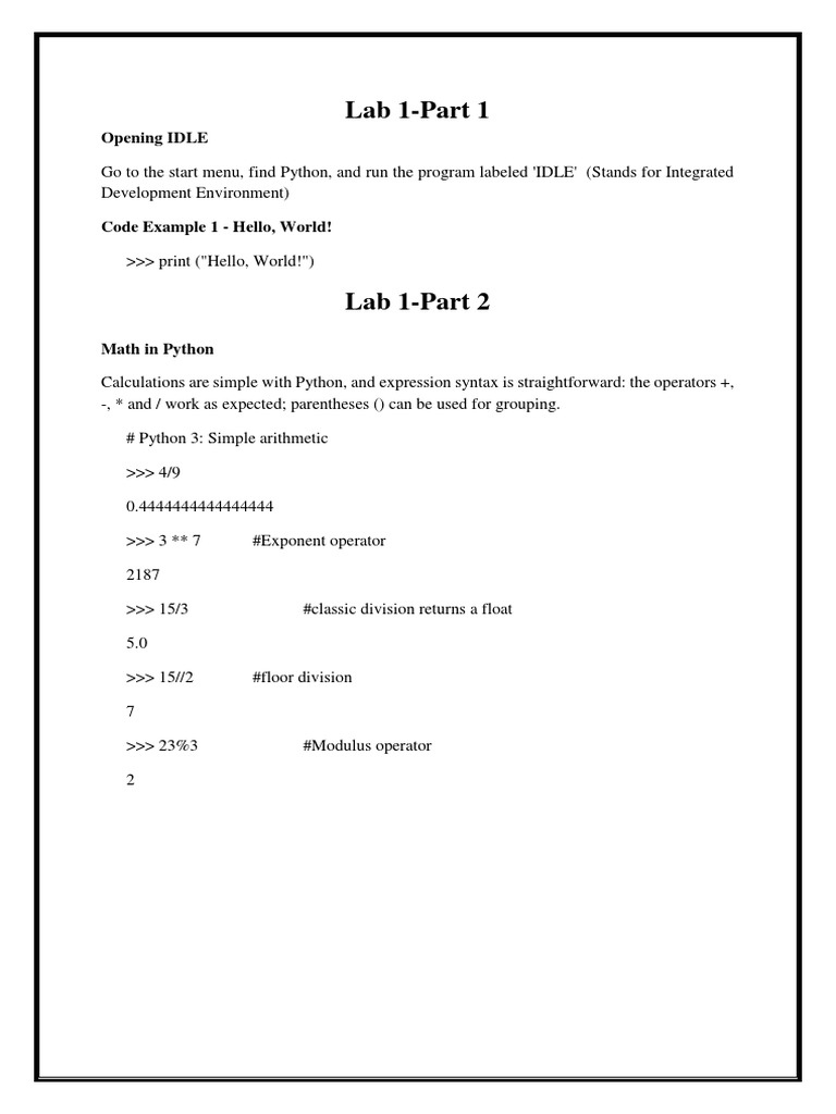 Lab Report of Python | PDF | Control Flow | Boolean Data Type