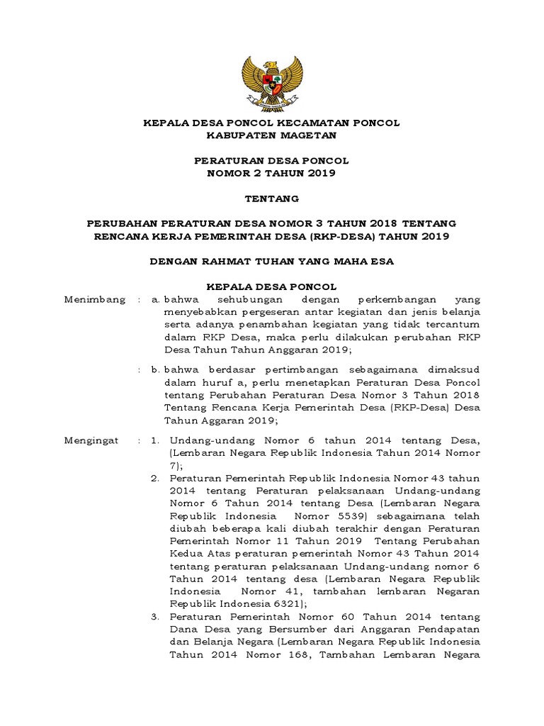 RKP Desa 2019 | PDF