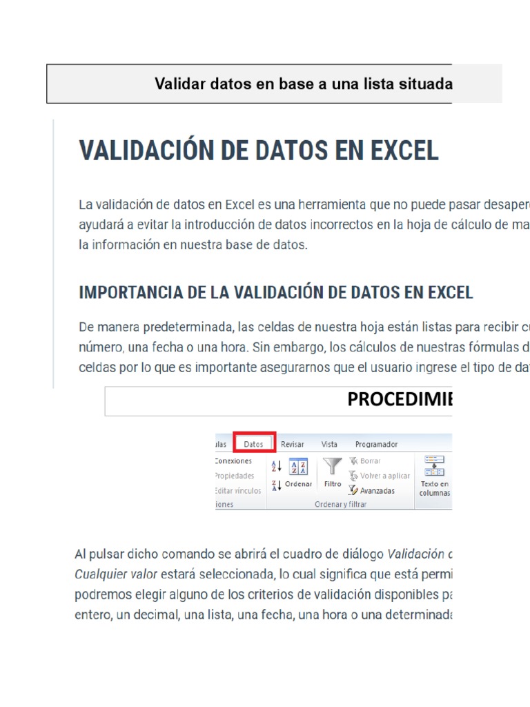 Clase 4 Validación de Datos | PDF | Microsoft Excel | Deportes