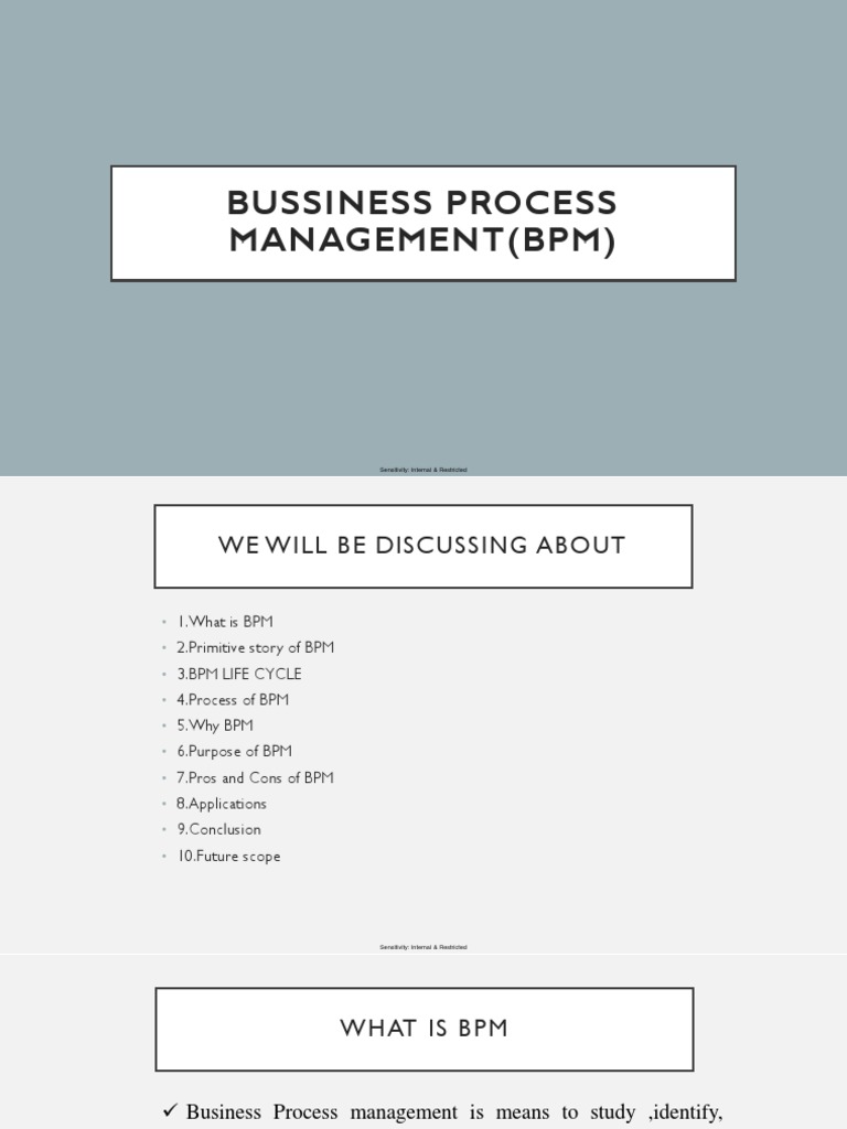 Bussiness Process Management (BPM) : Sensitivity: Internal & Restricted | PDF | Business Process ...
