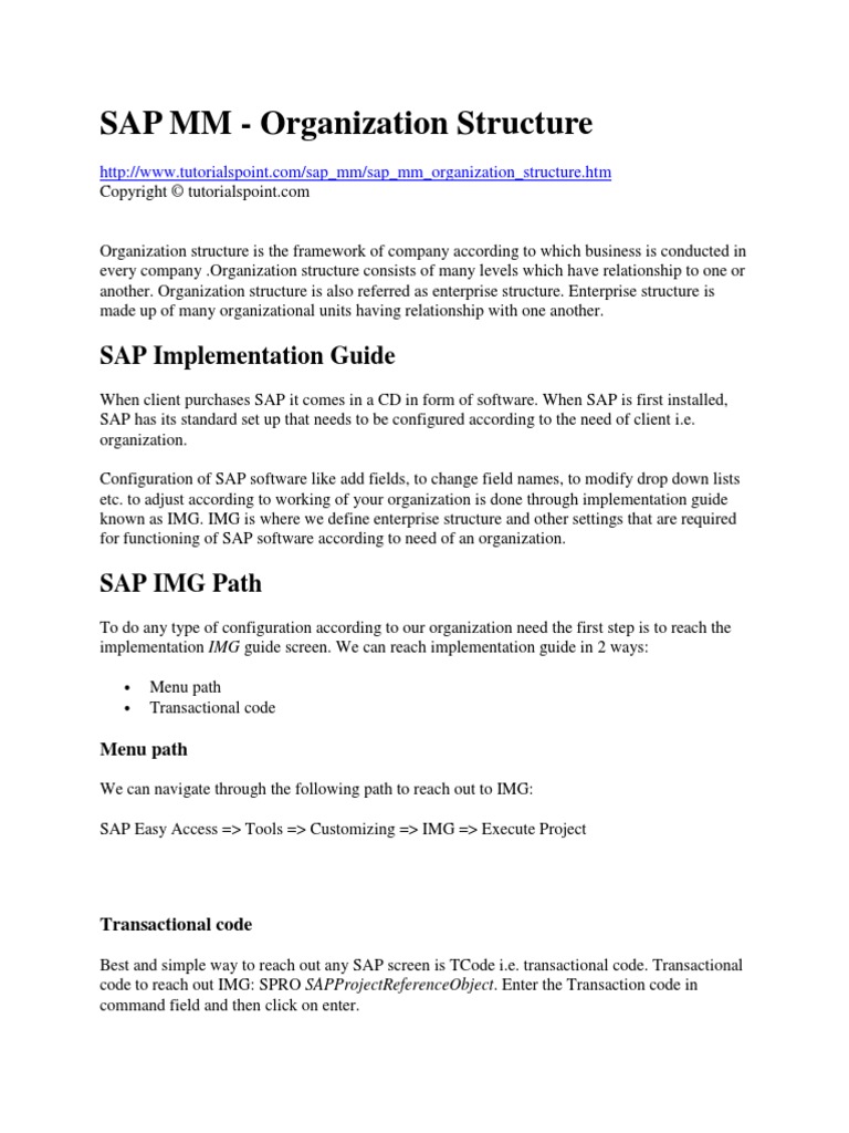 5 Sap Mm Organization Structure