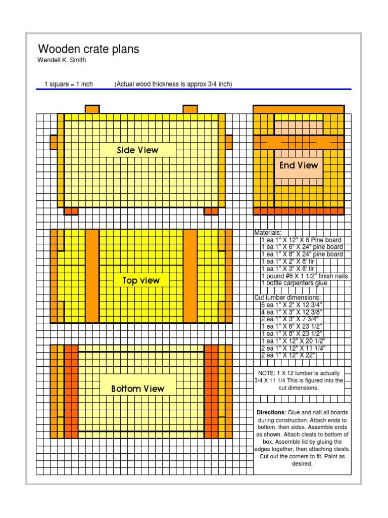 Wooden Crate Plans: Directions: Glue and Nail All Boards | Download ...