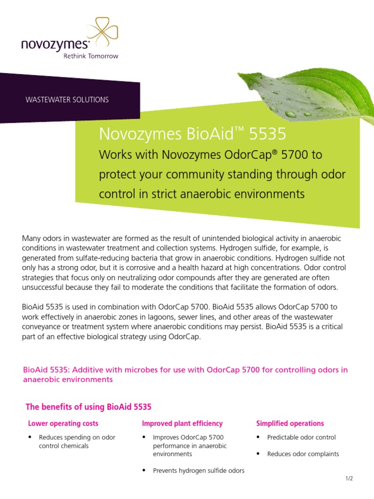 BioAid 5535 Benefit Sheet en A4 | PDF | Anaerobic Digestion | Sewage ...