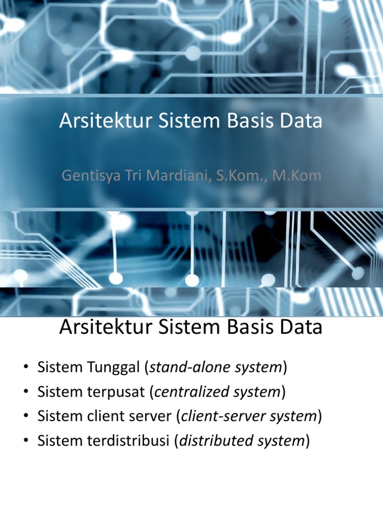 Arsitektur Sistem Basis Data Terdistribusi | PDF | Komputer