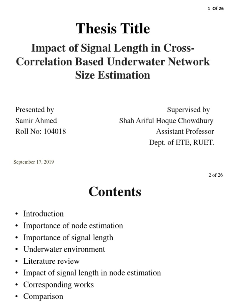 Impact of Signal Length in Cross-Correlation Based Underwater Network Size Estimation | PDF ...