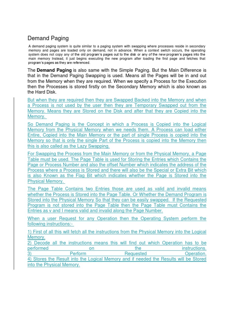 Demand Paging & Page Replacement Algorithm | PDF | Computer Data Storage | Computer Program