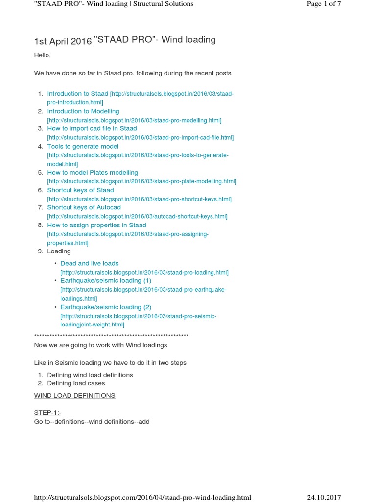 Wind Load In Staad Pdf Windward And Leeward Computing